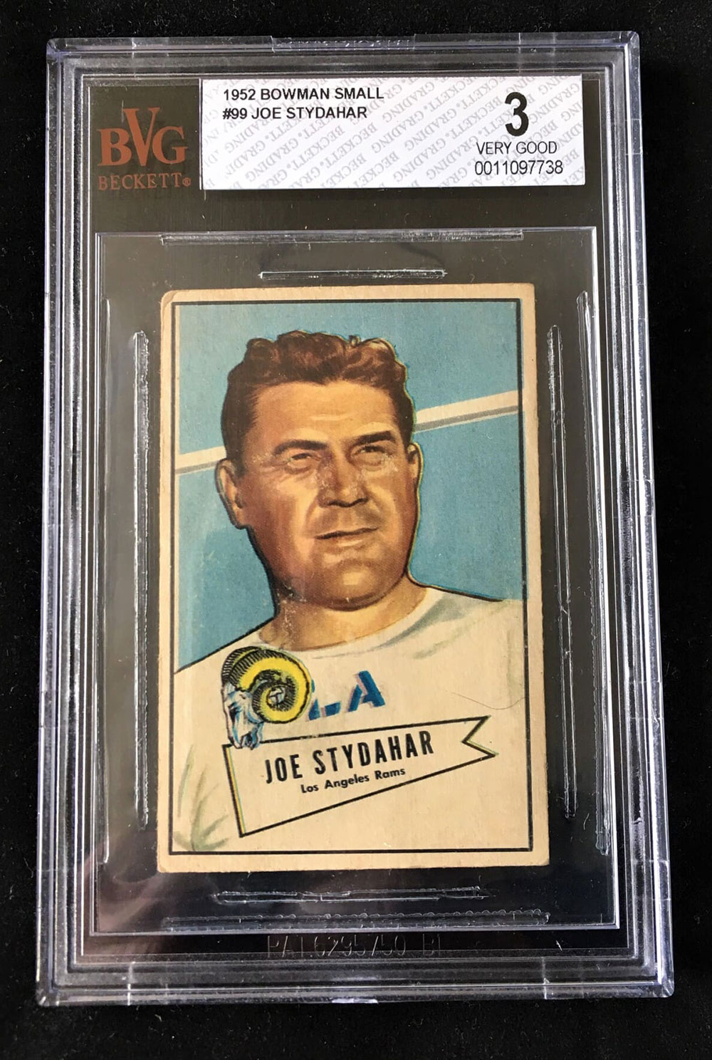 1952 Bowman small Joe Stydahar #99 HOF Rookie Card Coach LA Rams BVG 3 ...